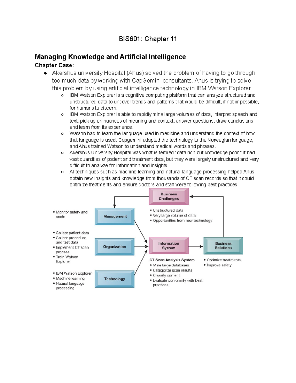 BIS601 Chapter 11 - BIS601: Chapter 11 Managing Knowledge and Artificial Intelligence Chapter ...