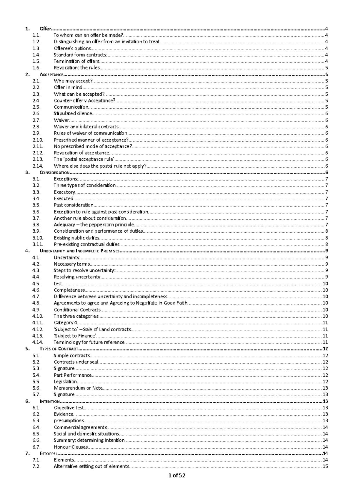 Contract Law Exam Notes: Key Topics and Concepts Overview - Studocu