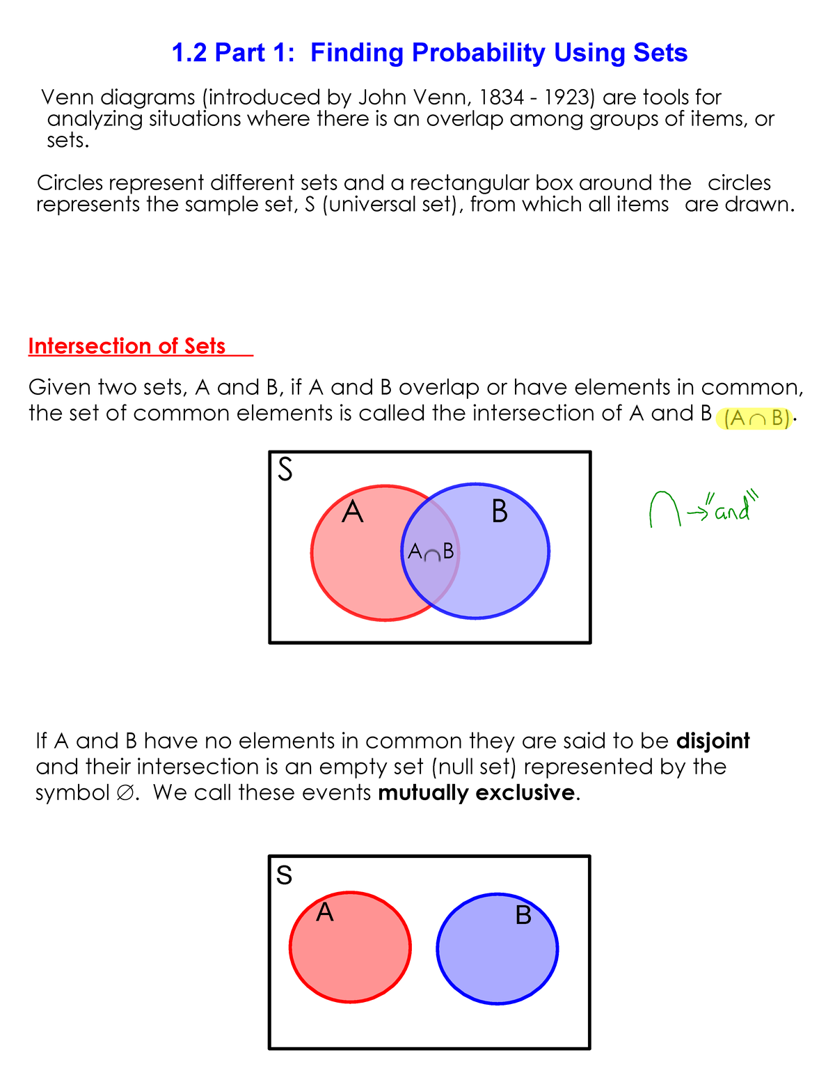 02 Probability Using Venn Diagrams: Part 1 Analysis and Examples - Studocu