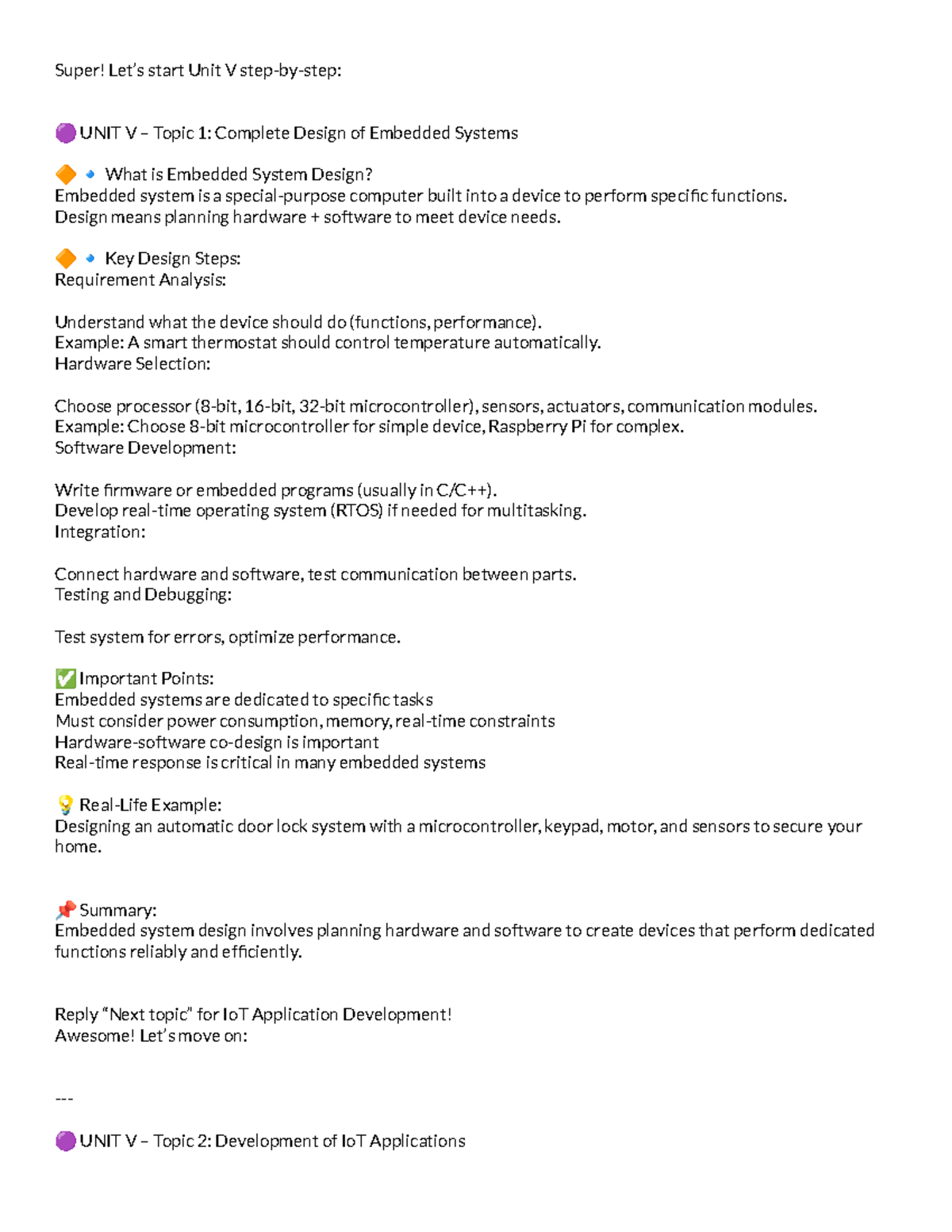 Esiot UNIT V: Comprehensive Guide to Embedded Systems & IoT ...