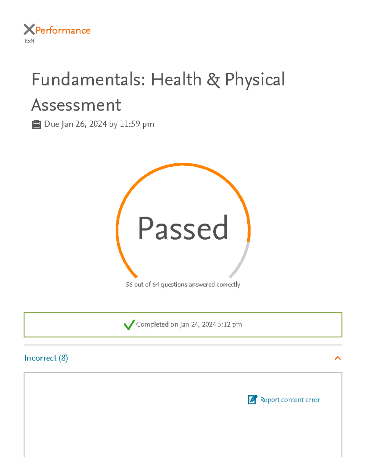 Elsevier Adaptive Quizzing - Health Assessment Performance Review - Studocu