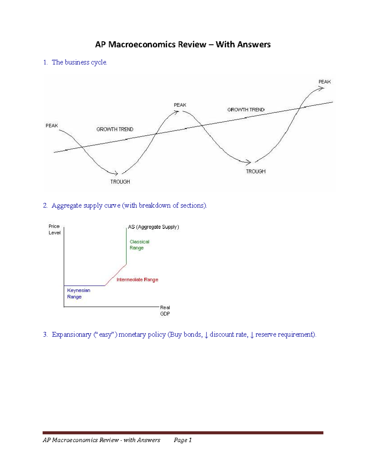 AP Macro Final Exam Review Sheet with Detailed Answers - Studocu