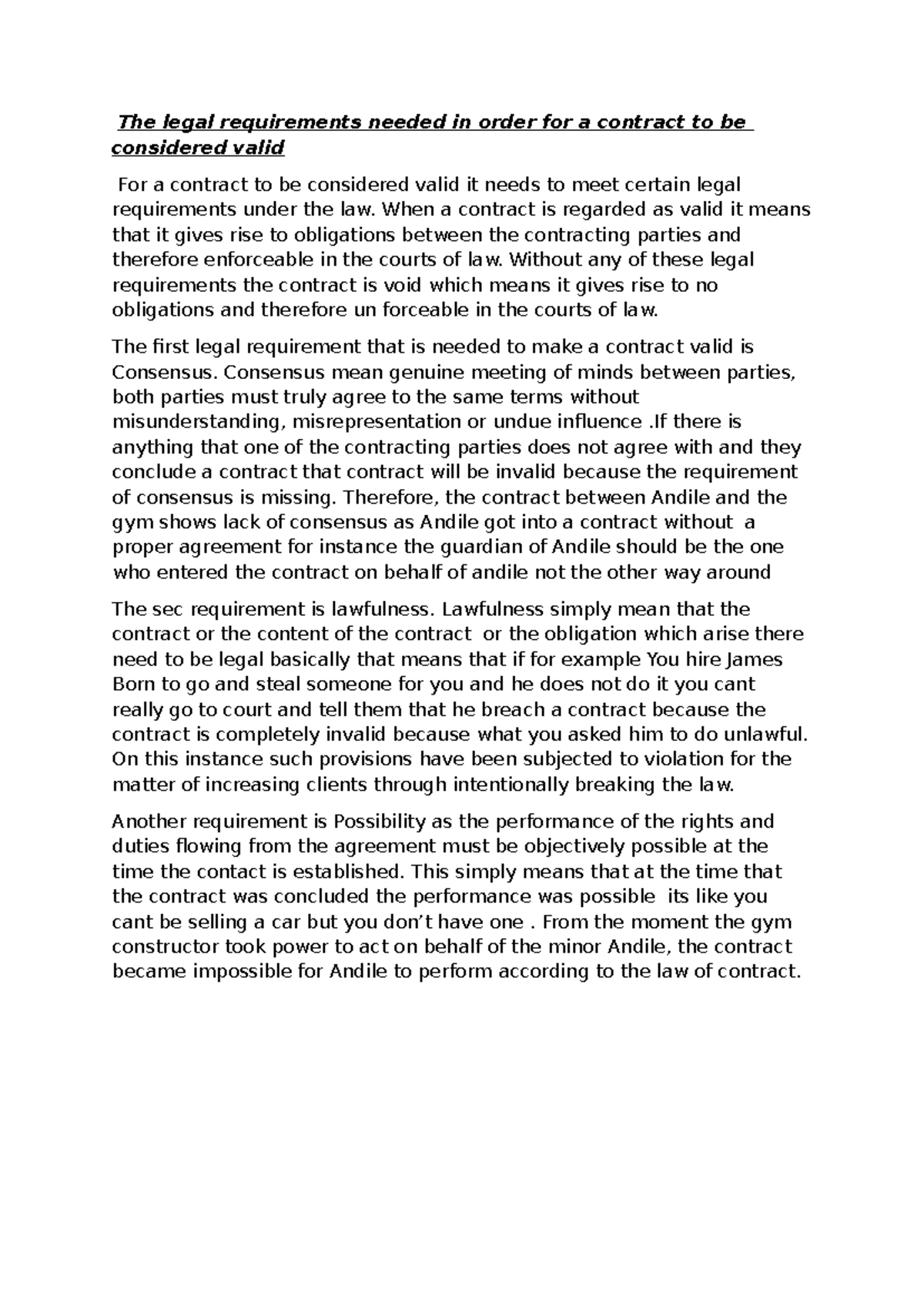 Legal Requirements for Contract Validity: Key Elements Explained - Studocu