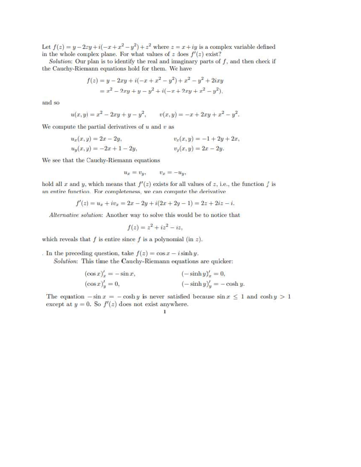 Complex Analysis 1: Entire Functions and Cauchy Integral Formula - Studocu