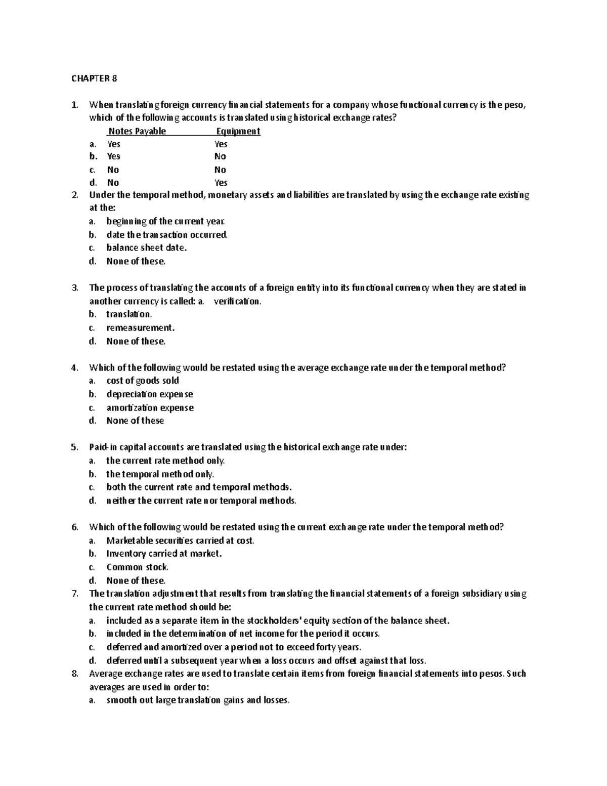 Theories Chapter 8: Key Concepts in Currency Translation - Studocu