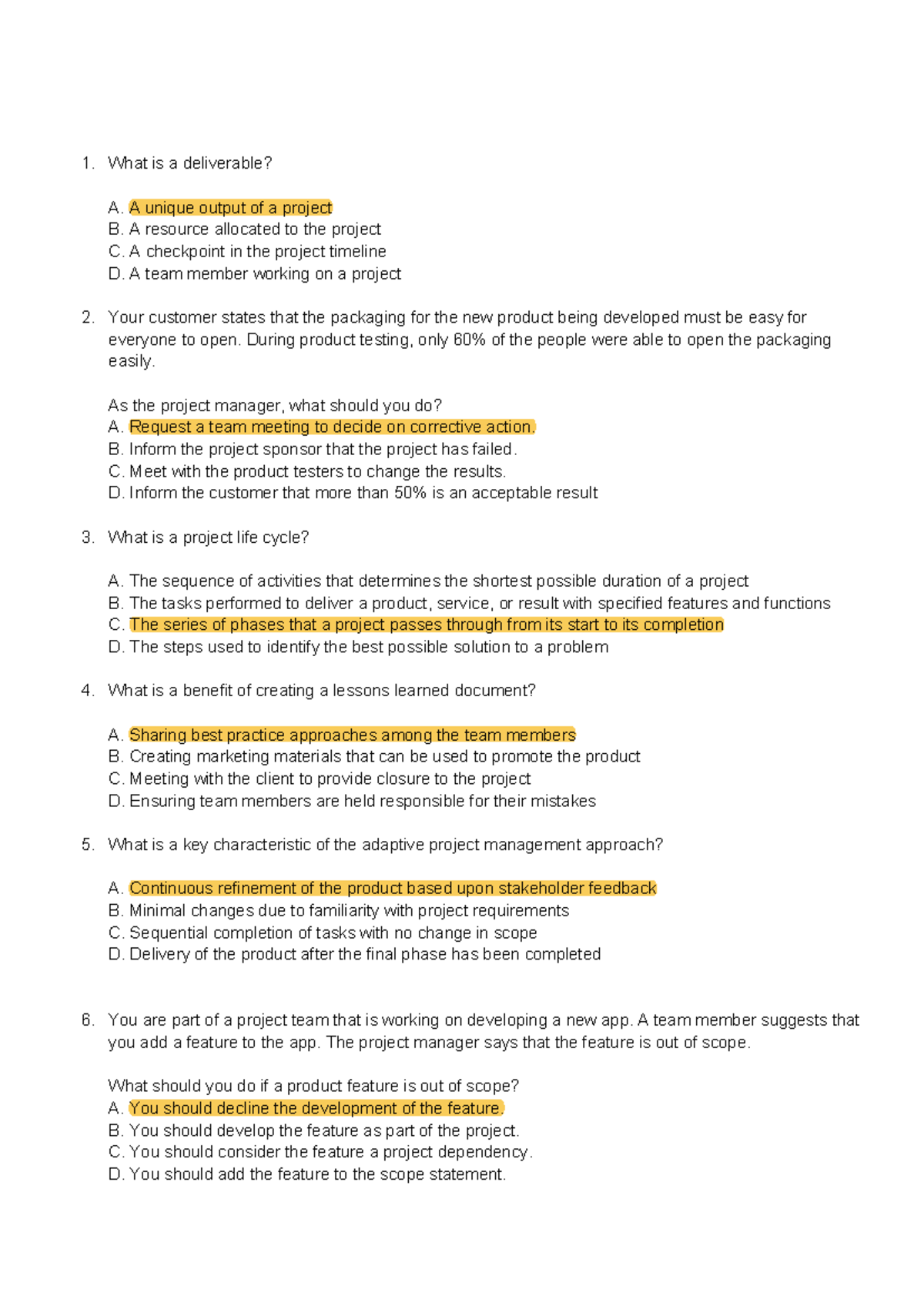 PM1 - Project Management Deliverables and Change Management Process ...