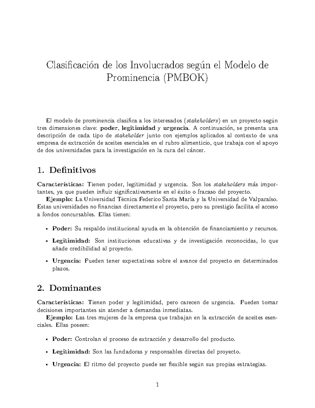 Clasificación Modelos de prominencia - Clasificación de los ...