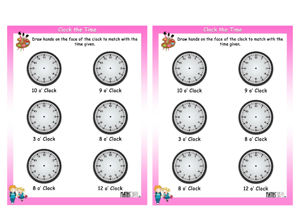 Activity MT - Lesson plan - Clock the Time Clock the Time Draw hands on ...