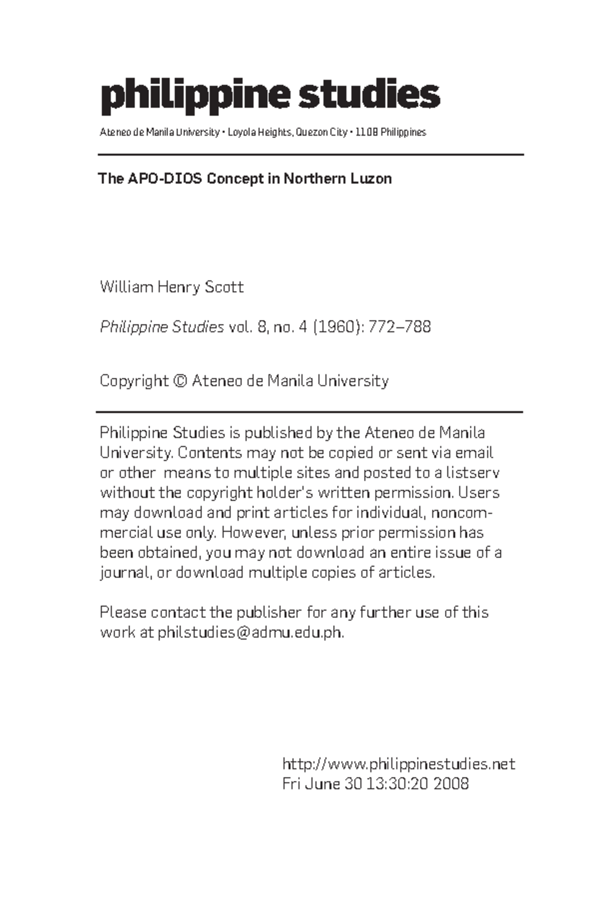 "Apo-Dios Concept Analysis in Northern Luzon - Philippine Studies ...