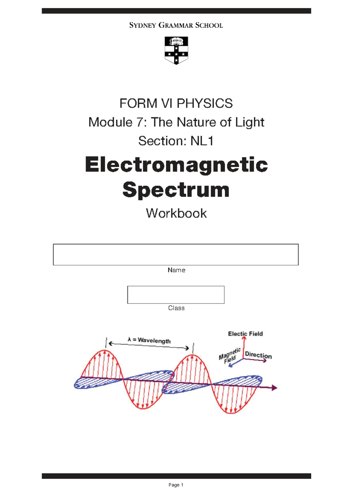 7NL1a The EM spectrum - physics questions for practice - FORM VI ...