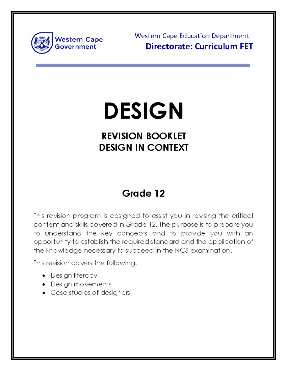 Gr12 Design Revision Notes T2: Key Concepts & Movements 2023 - Studocu