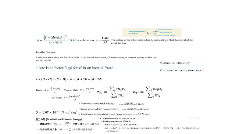 Physics Exam Cheat Sheet: Gravitational Constant & Black Holes (STA 115 ...
