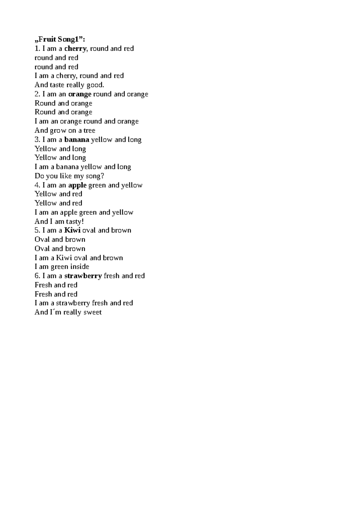 Owoce: A Fun Poem About Fruits - Studocu