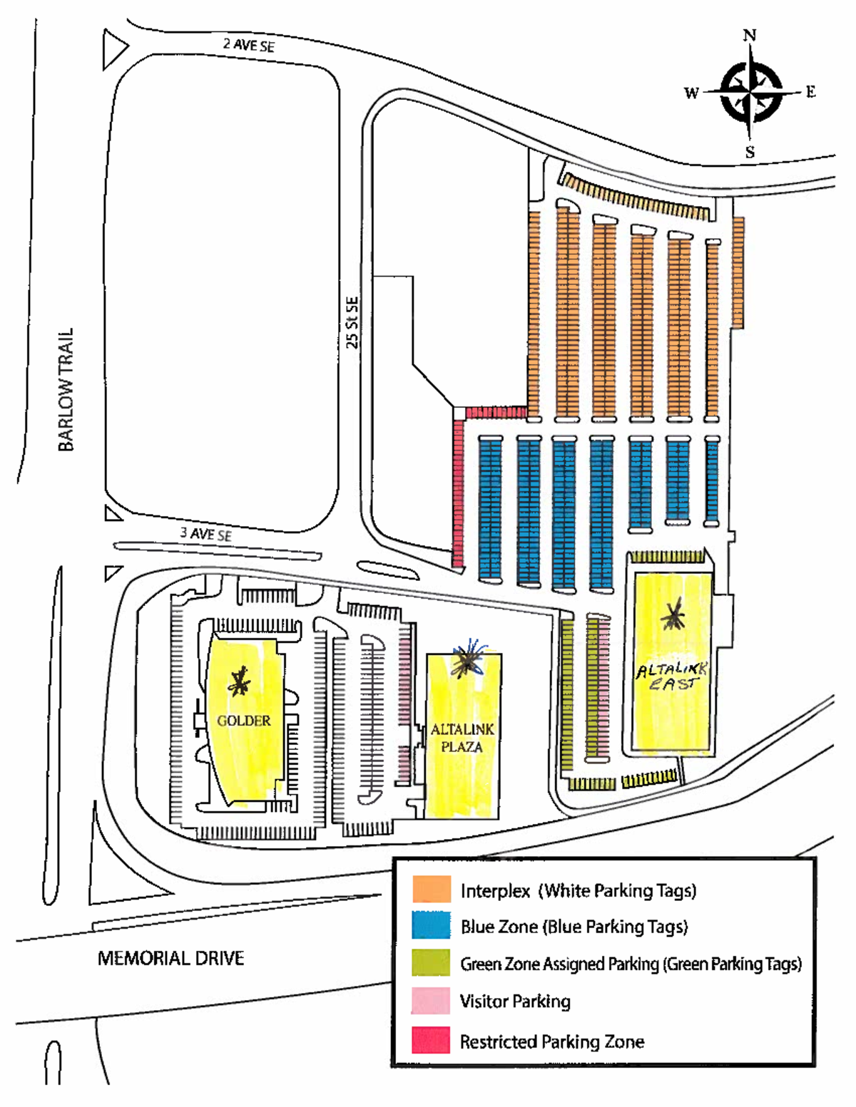 Alta Link Parking Map - Vbn - N 2 AVE SE W E S 3 AVE SE ALTALINK EAST ...