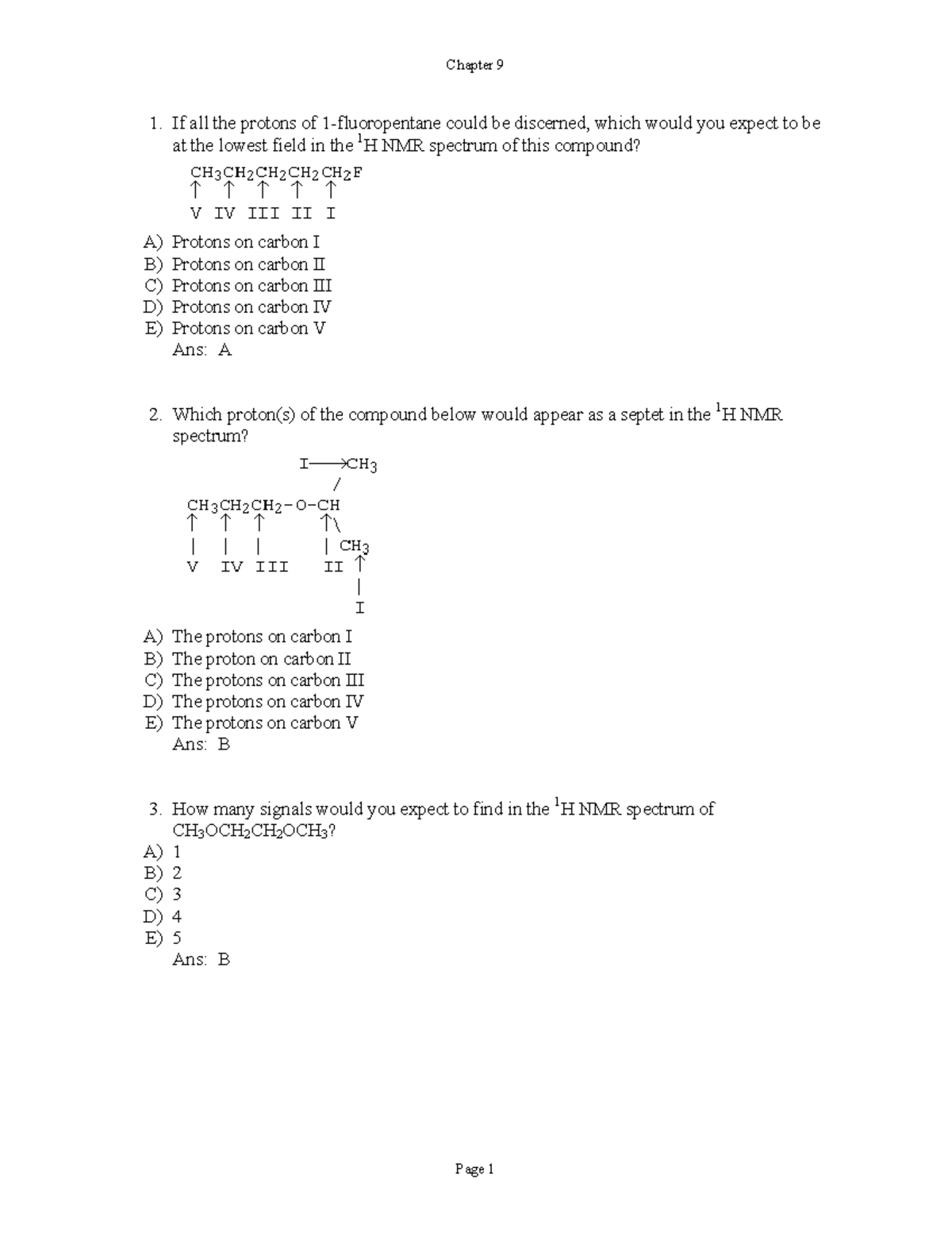 Ch09 - Chapter 9 NMR Practice Questions and Answers - Studocu