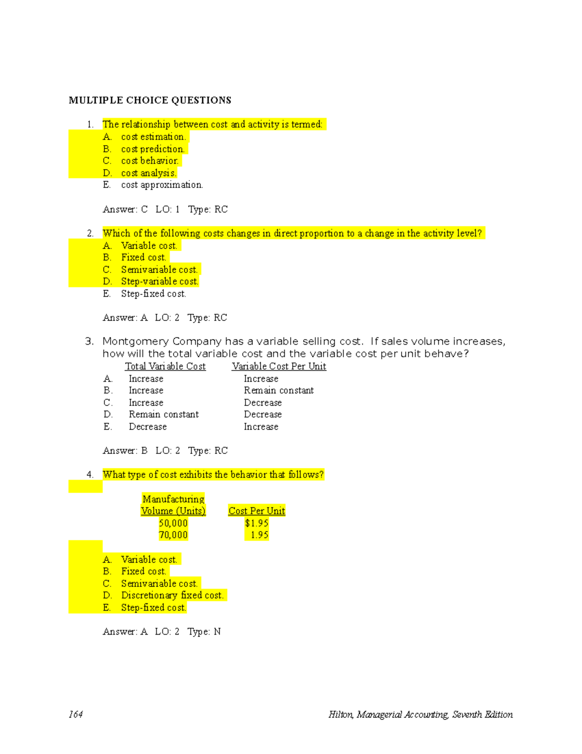 Activity Analysis: Cost Behavior & Estimation (ACCT 101) - Studocu