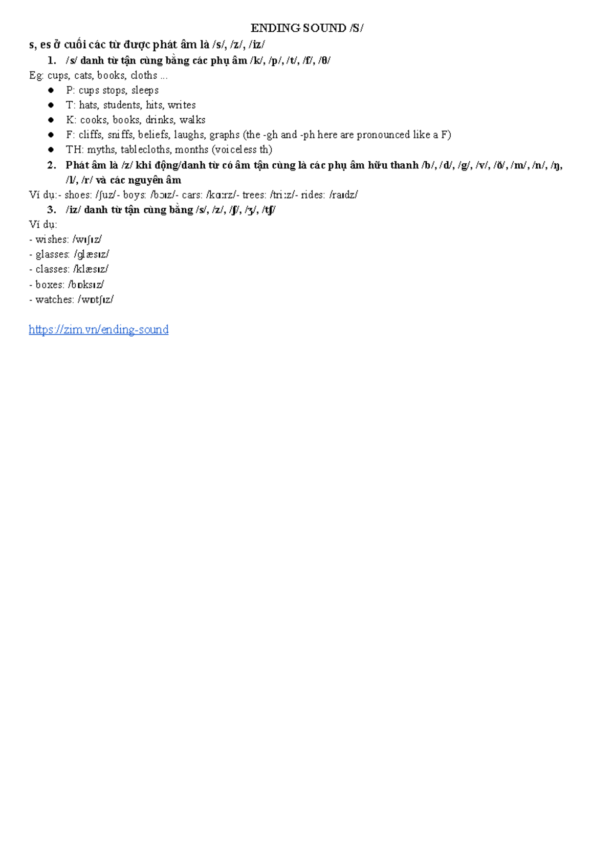 B1 - Buổi 55: Phát Âm Âm Cuối S, ES và Bài Tập Nghe IELTS - Studocu