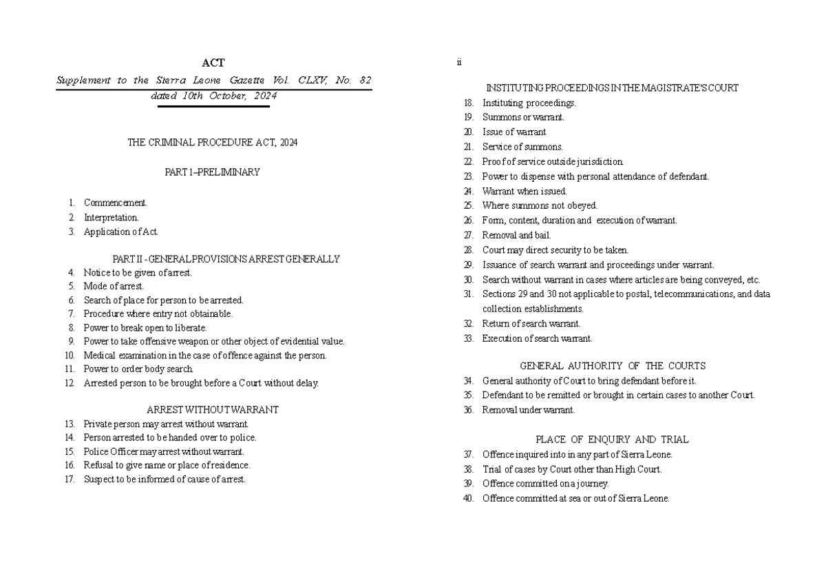 The Criminal Procedure Act, 2024: Comprehensive Overview and Key ...