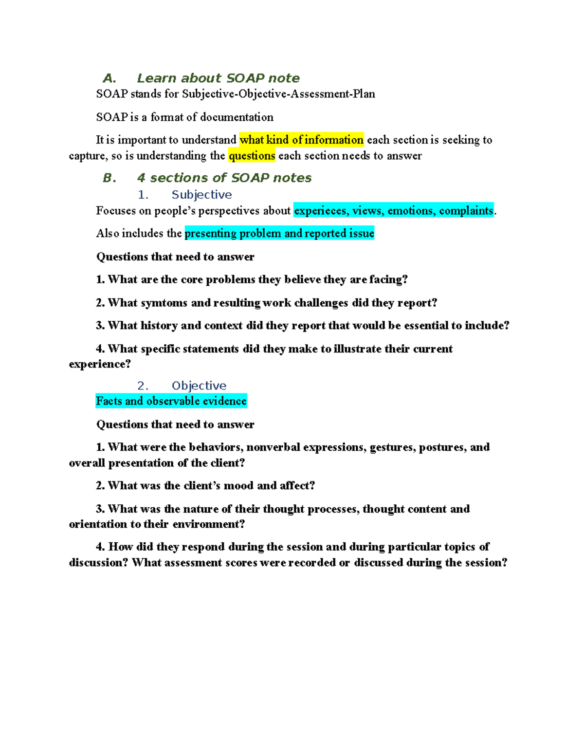 SOAP Note Overview and Case Study Analysis: A Comprehensive Guide - Studocu