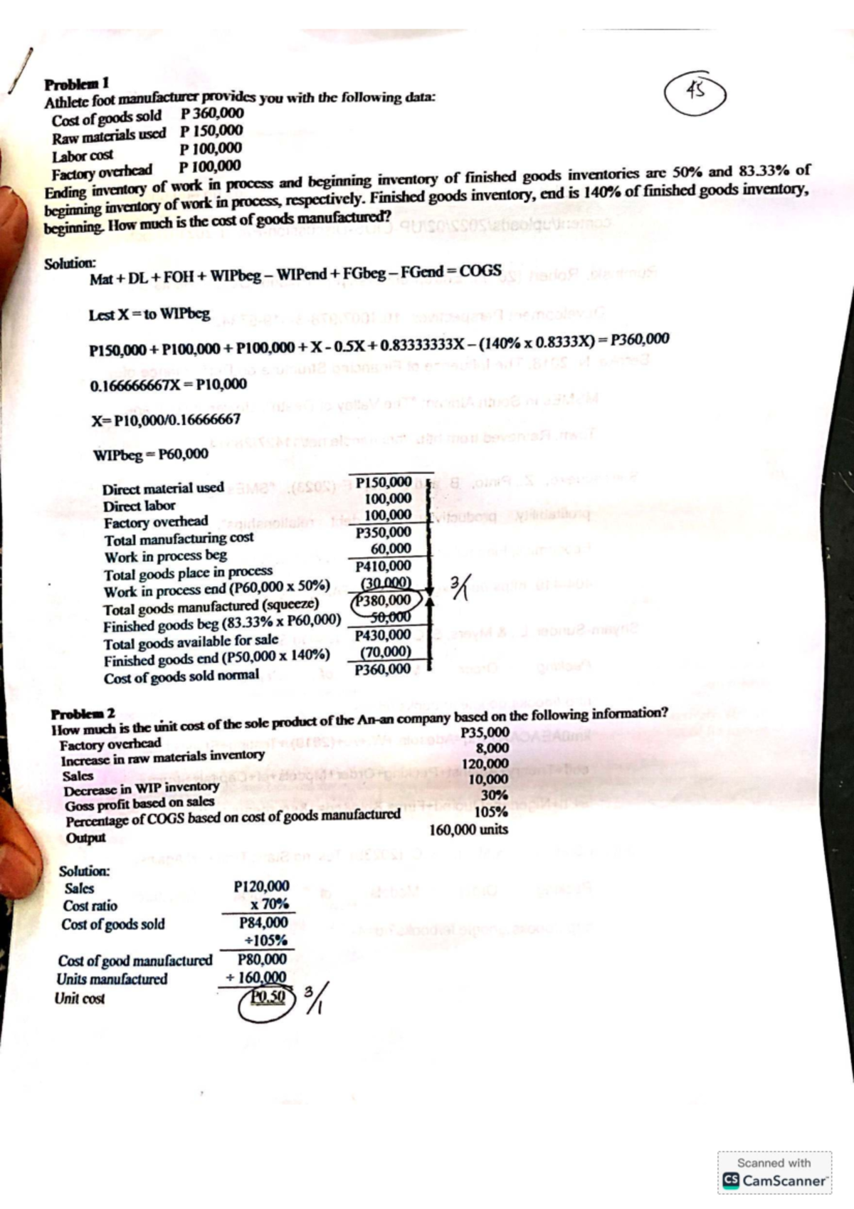 Cost Prelim Test: Manufacturing Overhead and Job Order Costing Analysis ...