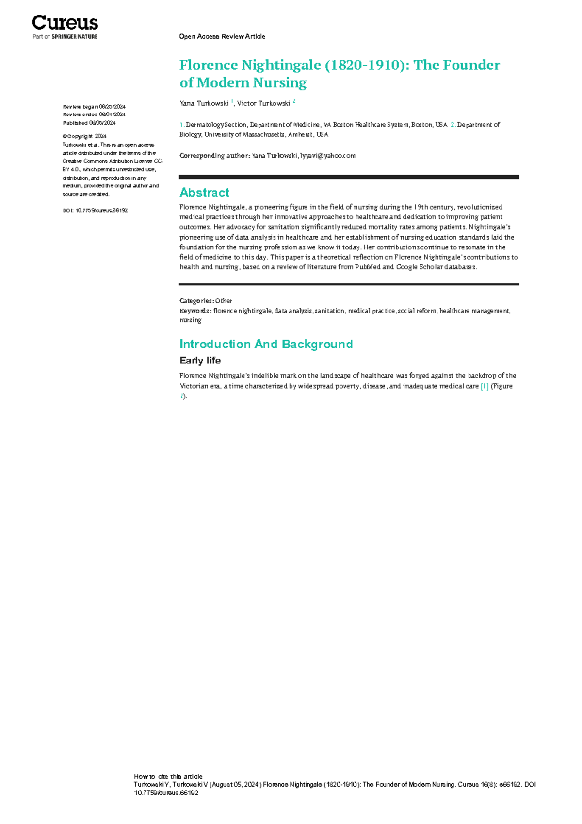 Florence nightingale - Reference materials for research in nursing ...
