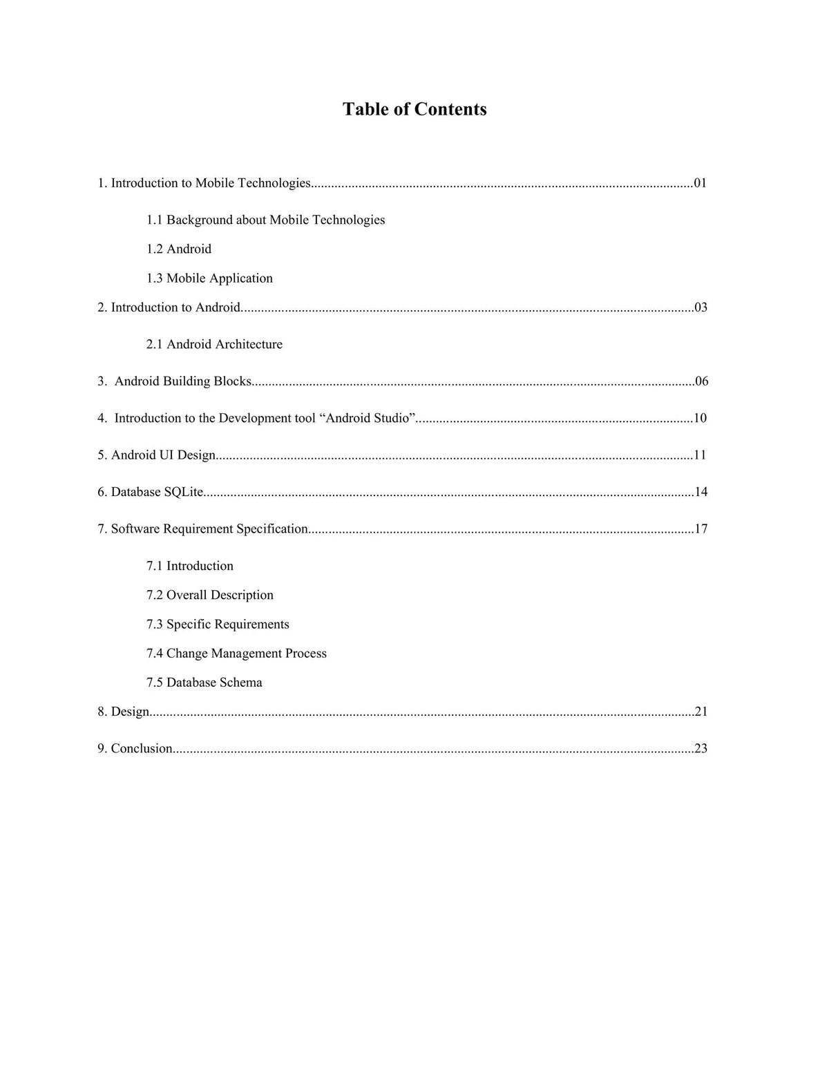 MAD Report - Mobile - Table of Contents 1. Introduction to Mobile ...