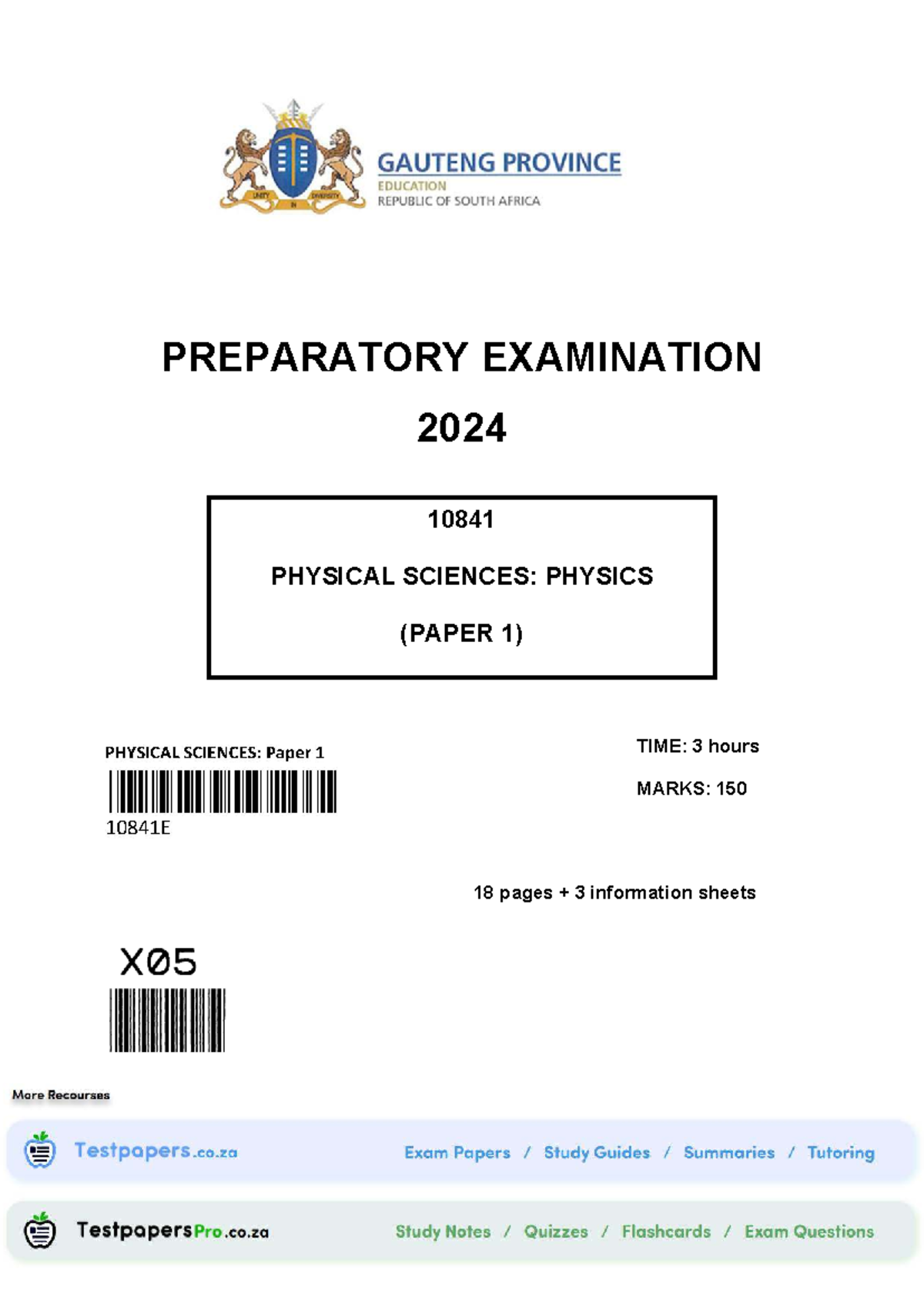 Gr 12 Physical Science P1 Prep Exam 2024: Physics Question Paper - Studocu