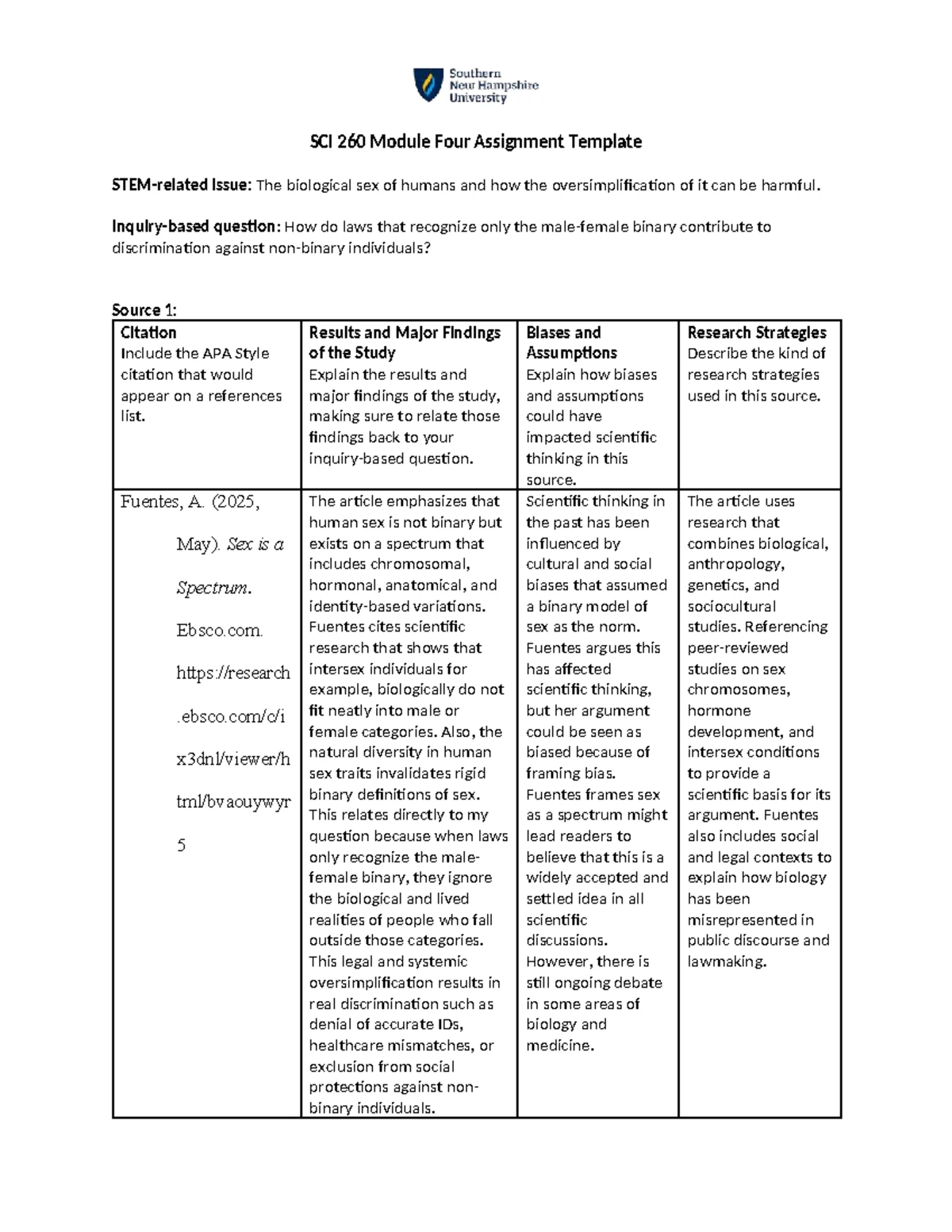 SCI 260 Module Two Assignment: Evaluating Source Credibility on ...