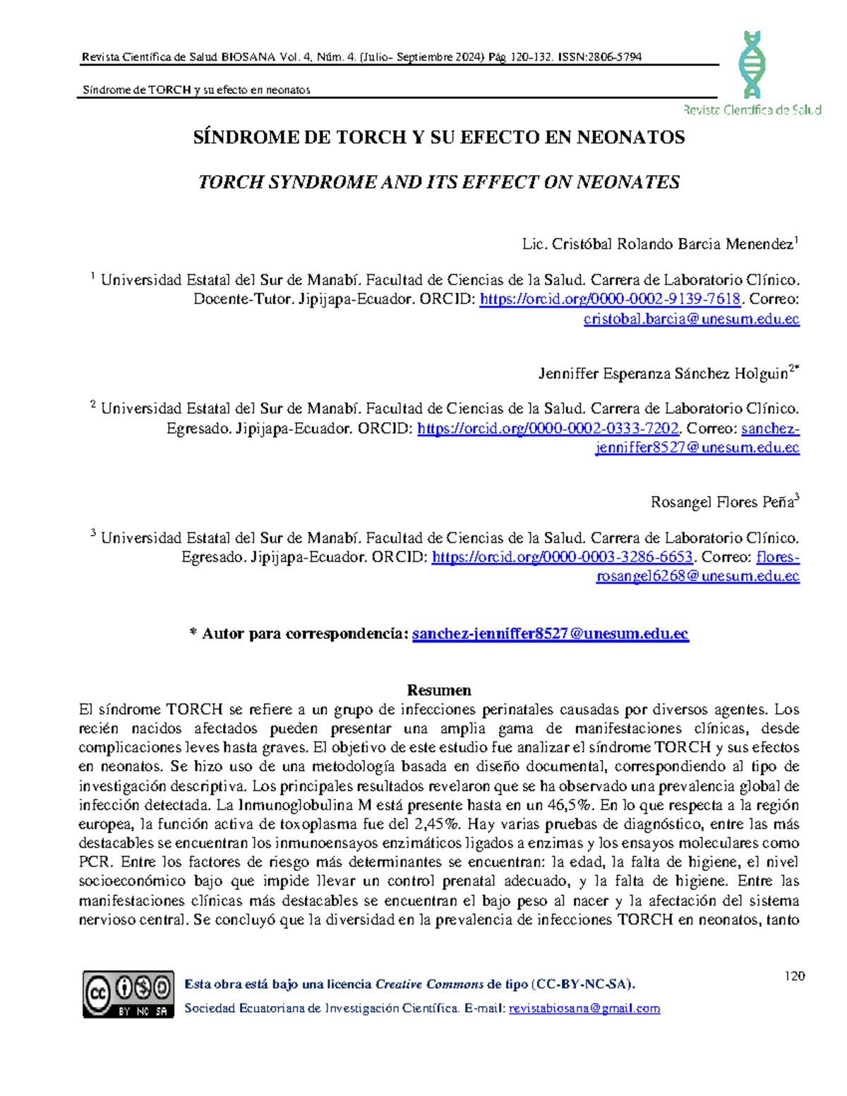 Estudio sobre Síndrome TORCH y su Impacto en Neonatos: Efectos y ...