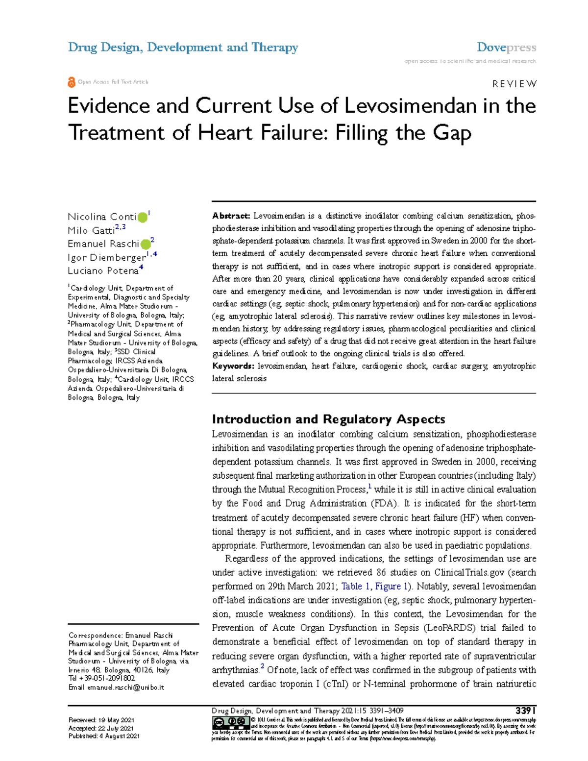 Levosimendan in Heart Failure Treatment: Evidence & Current ...