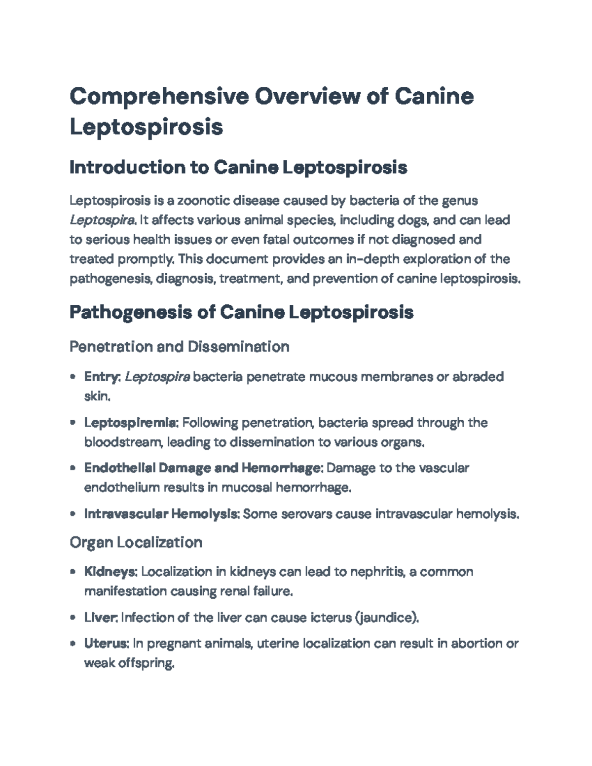 Comprehensive Overview of Canine Leptospirosis: Diagnosis & Treatment ...