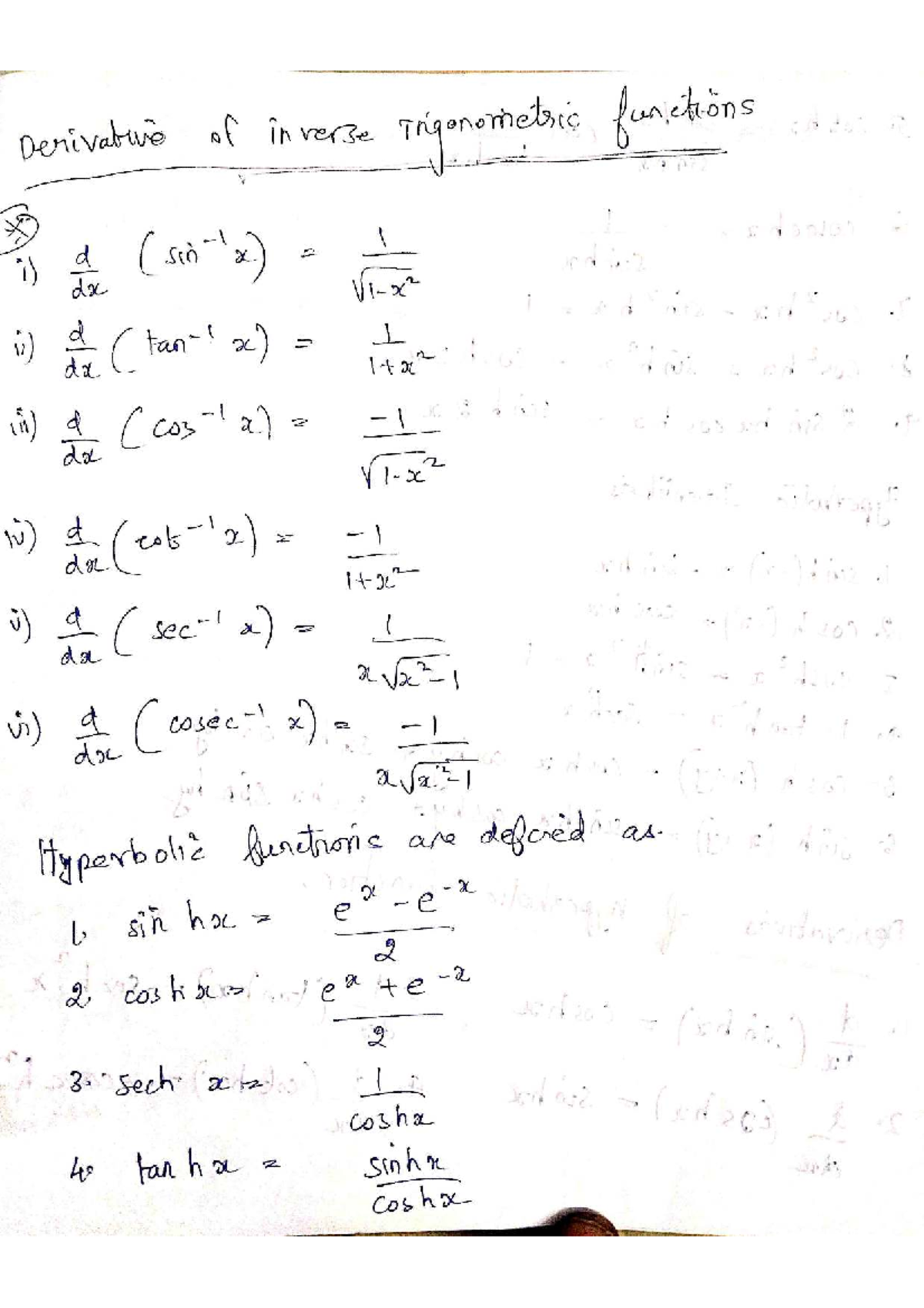 MA25C01 - Differential Calculus: Inverse Trigonometric & Hyperbolic ...