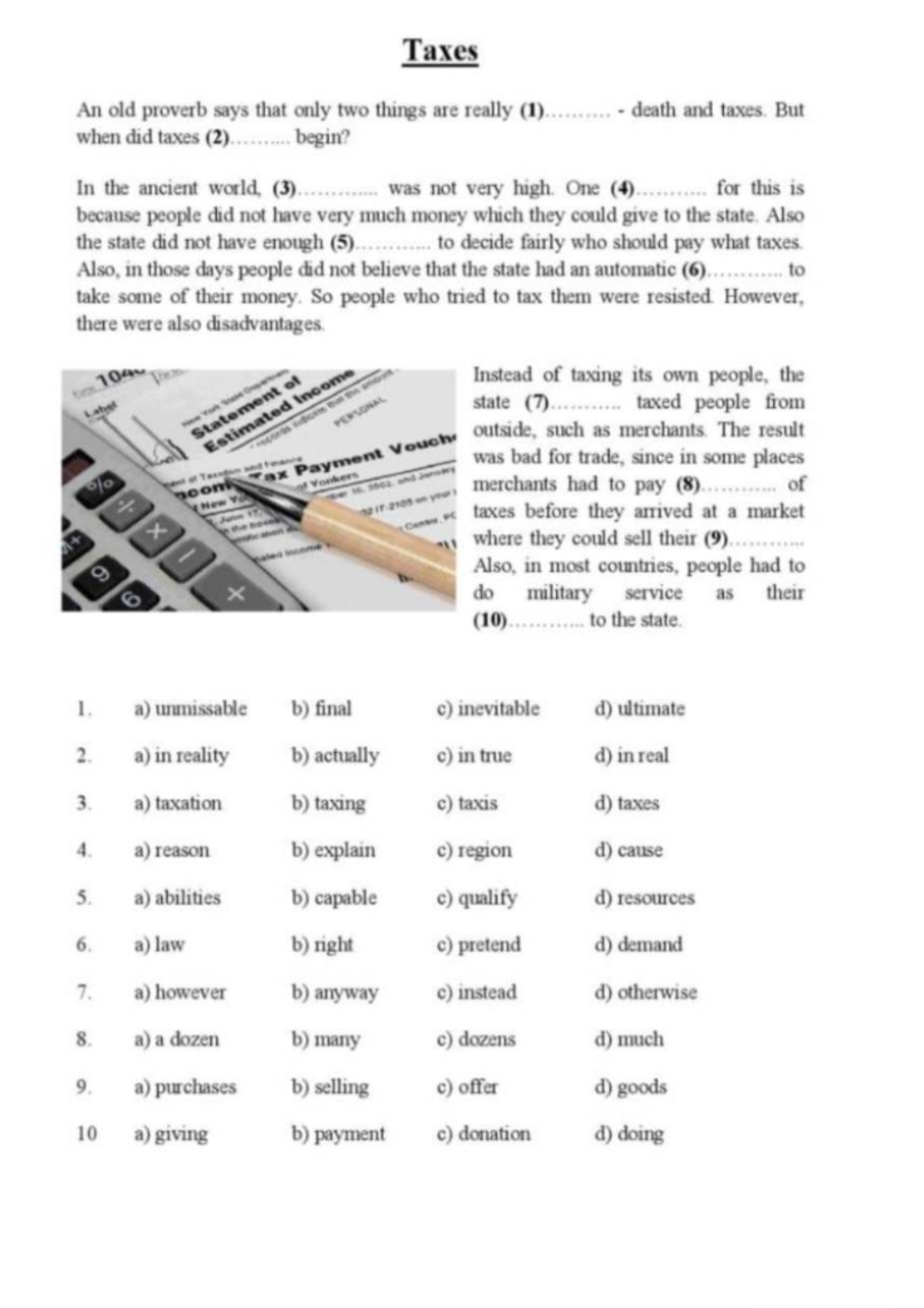 Reading TX 2: Understanding the Origins of Taxes - Studocu