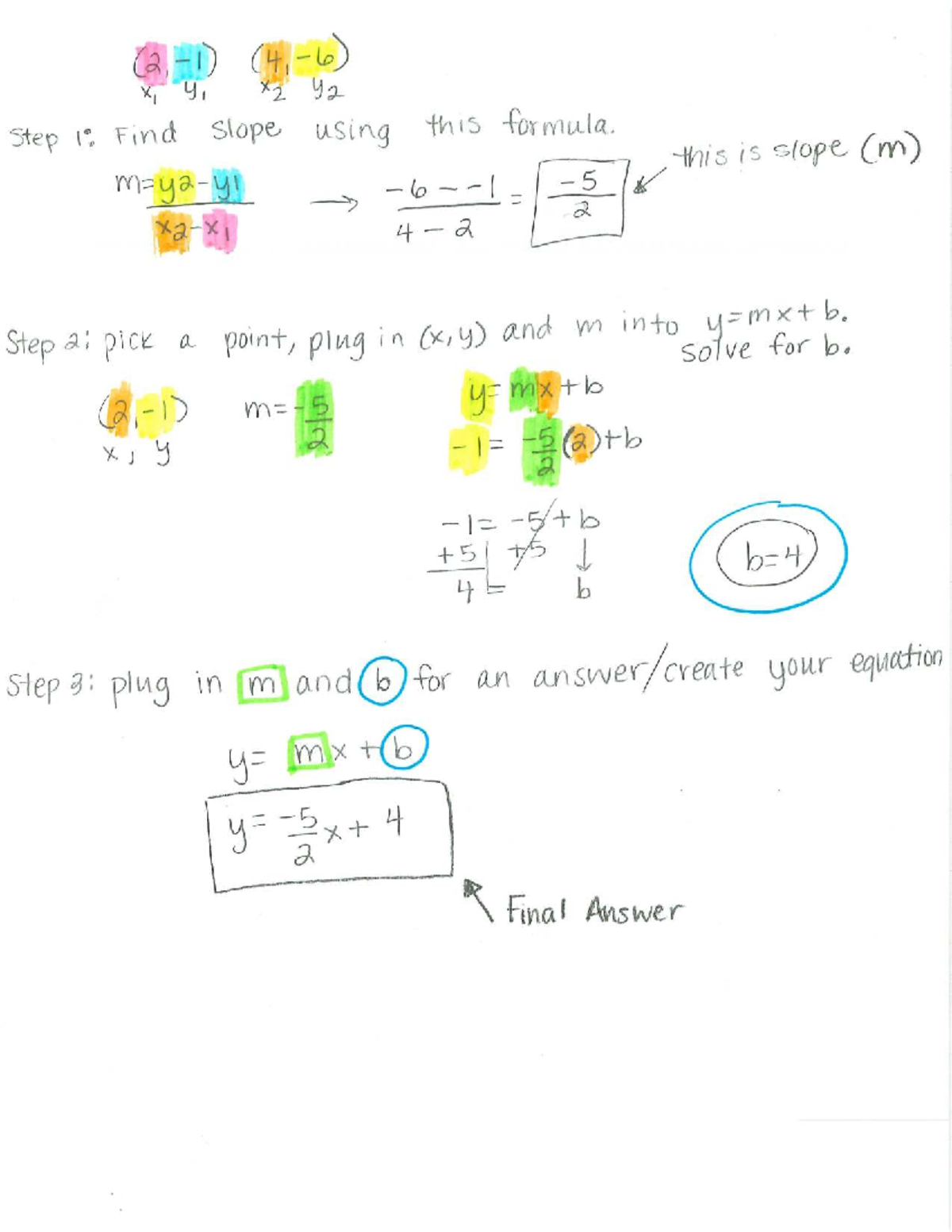 Slope Calculation Steps - Math 101 Final Exam - Studocu