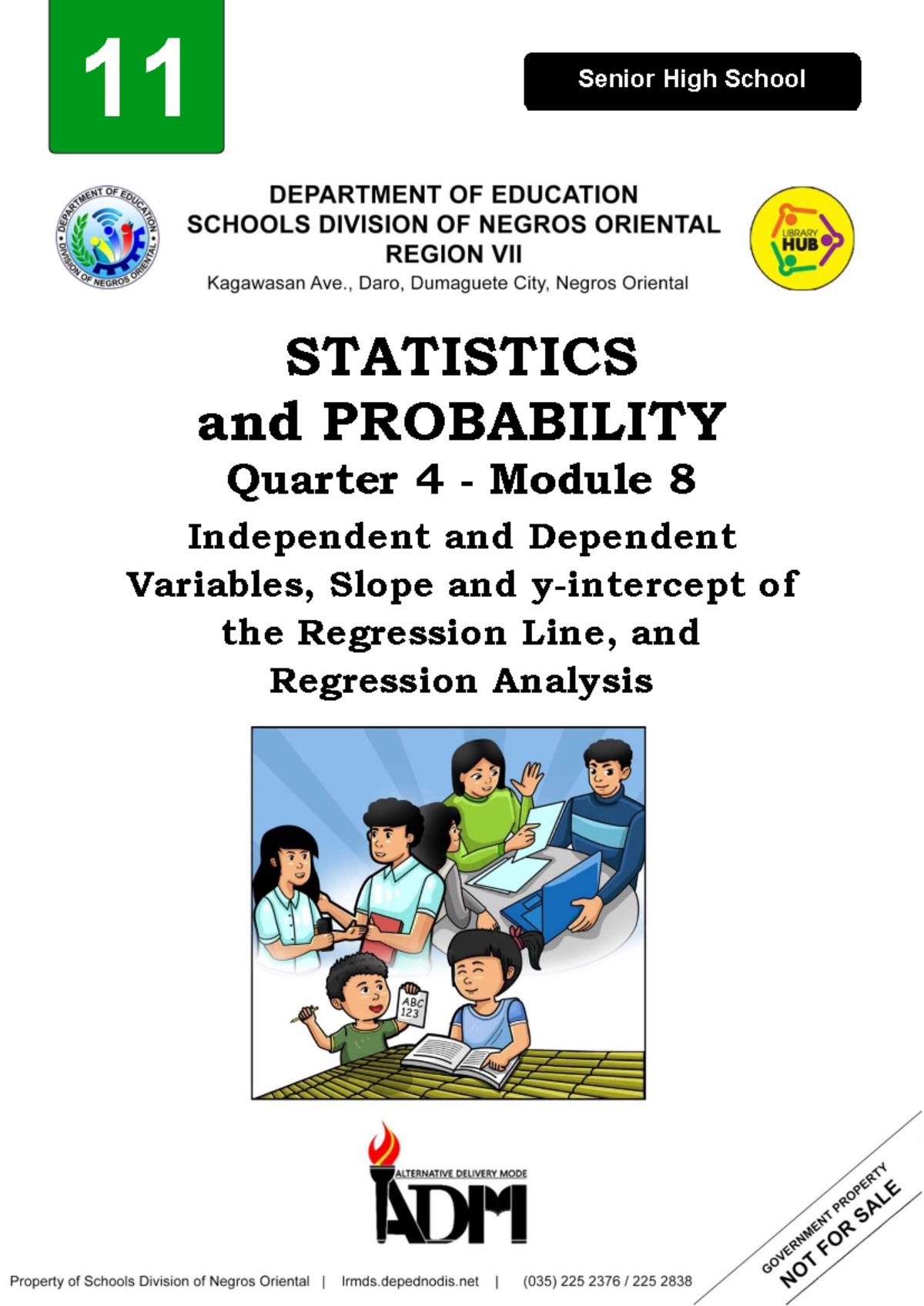 Statistics and Probability M11/12SP-Q4 Module 8: Regression Analysis ...