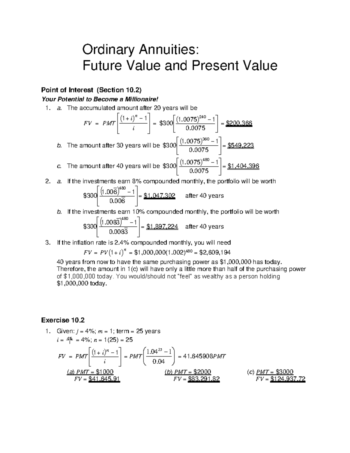 Chapter 5 (Chapter 10 in the book) - Annuities solution to selected exercises - Ordinary ...