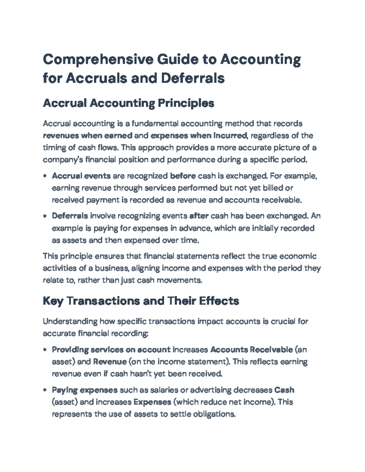 Comprehensive Guide to Accruals & Deferrals in Accounting (ACC 101) - Studocu