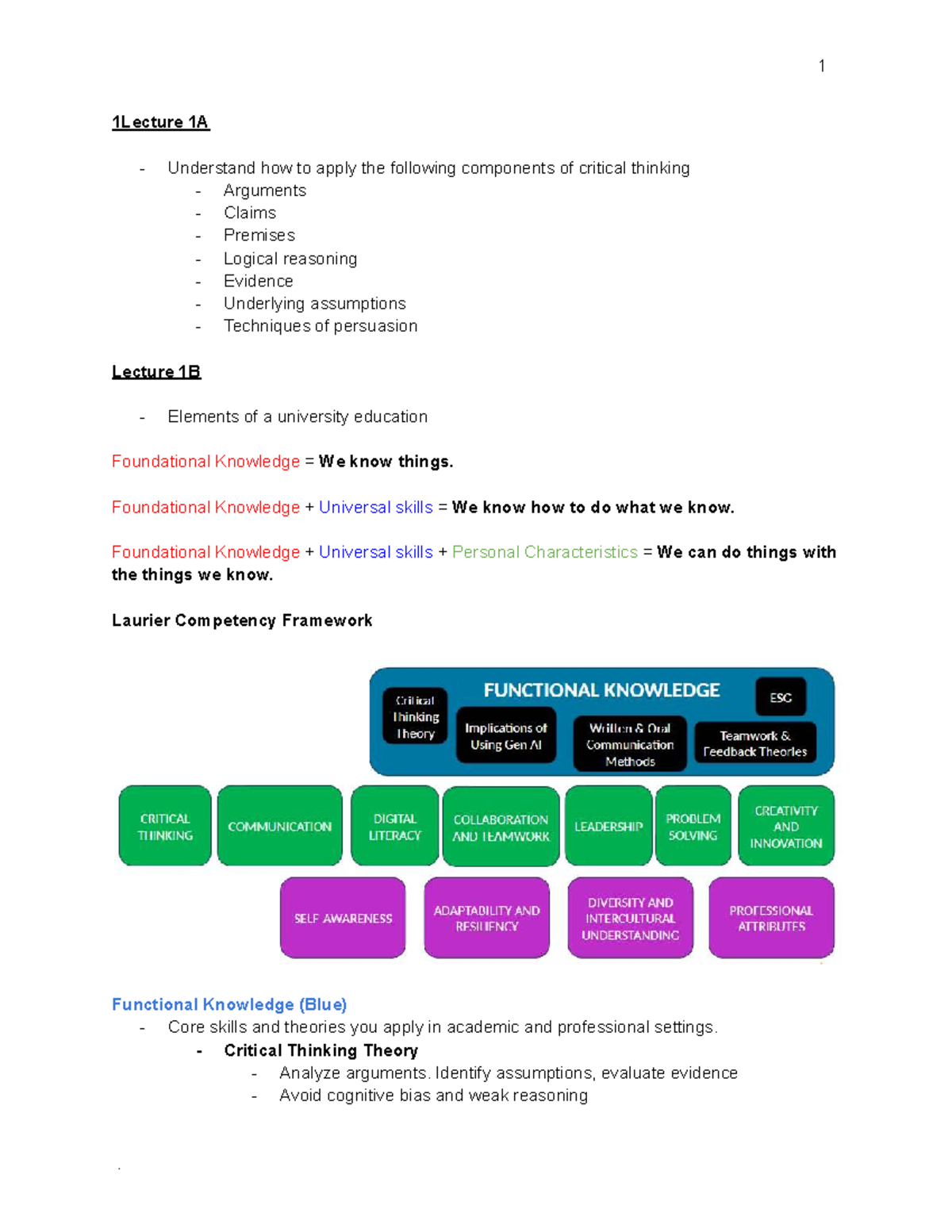 BU121 Lecture Notes: Critical Thinking & Teamwork Strategies - Studocu