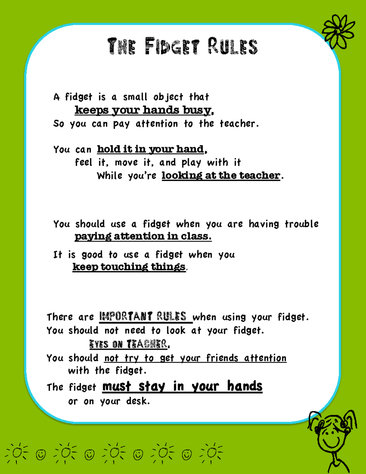 Fidget Rules for Classroom – Guidelines for Effective Use - Studocu