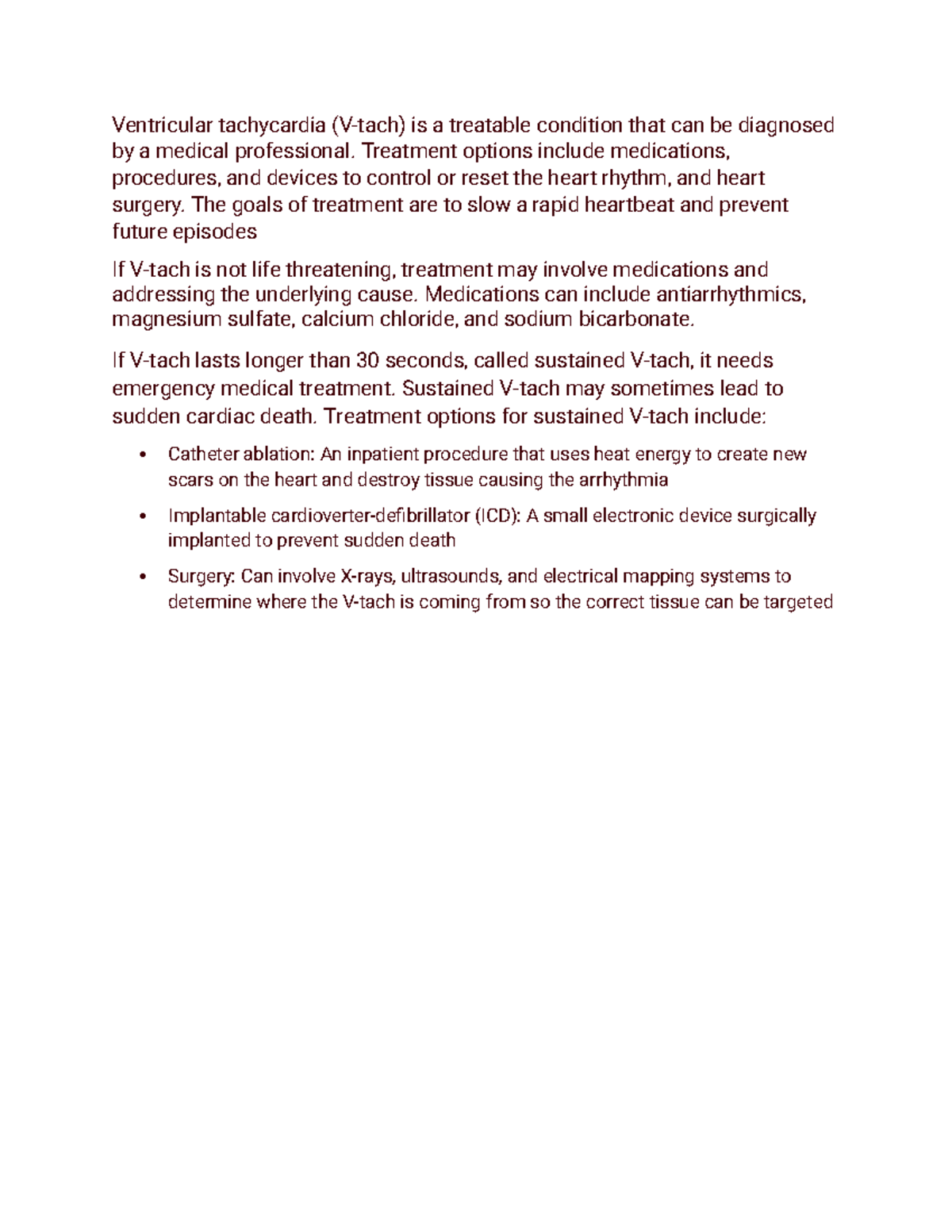 Ventricular Tachycardia (V-tach): Treatment and Management Options ...