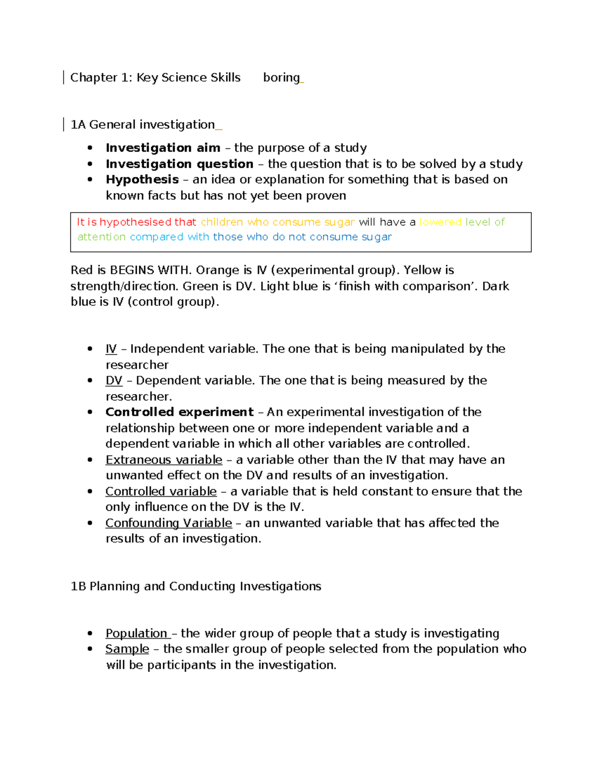 Psych Exam Revision: Chapter 1 & 2 Key Science Skills and Data Analysis ...