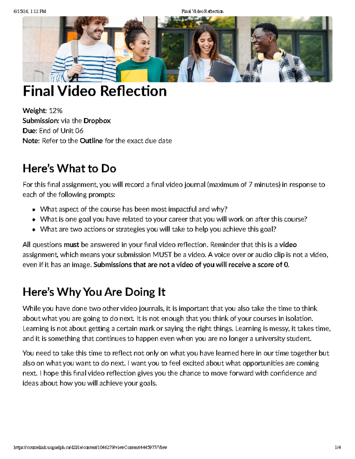 Final Video Reflection - MGMT 3100 (DE01) S26: Empowering Your Career ...