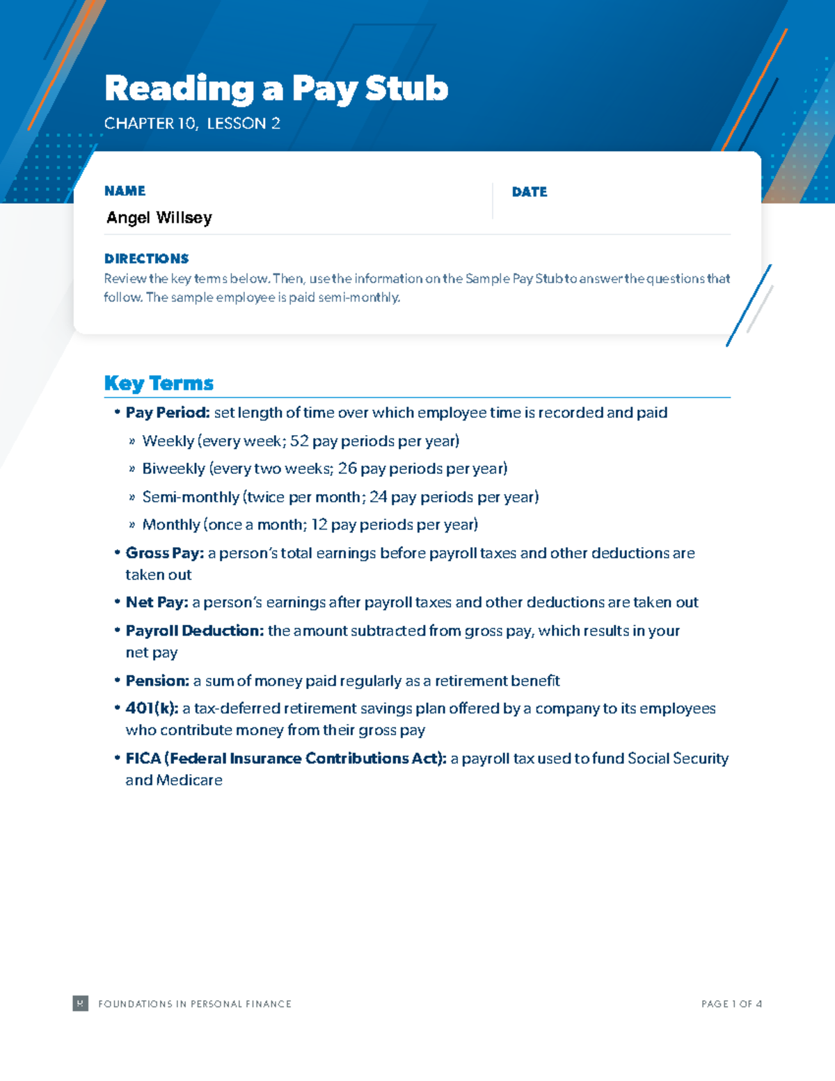 Act Ch10 L02 - Understanding a Pay Stub in English - Studocu