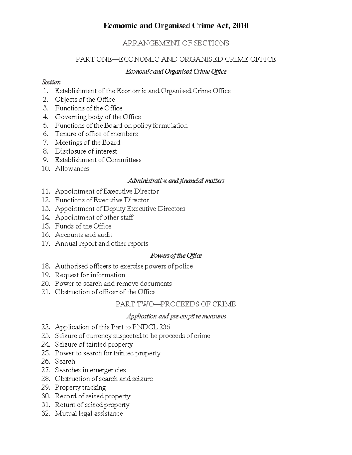 EOCO-Act-804 - Economic and Organised Crime Office Overview - Studocu