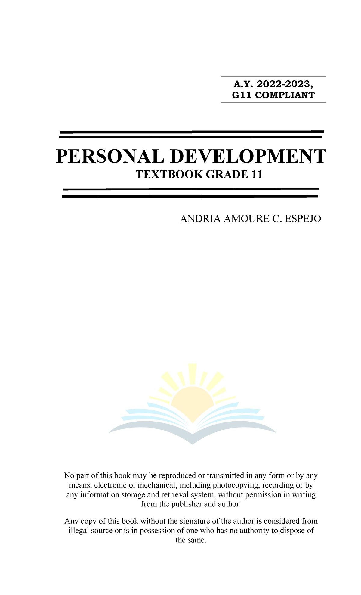 Personal Development Textbook G11 - A.Y. 2022-2023 - Studocu