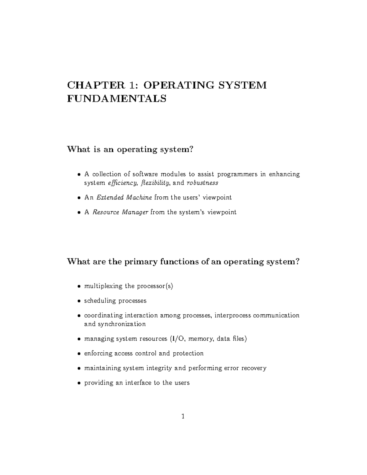 Chapter 1 Operating System Fundamentals - CHAPTER 1: OPERATING SYSTEM ...