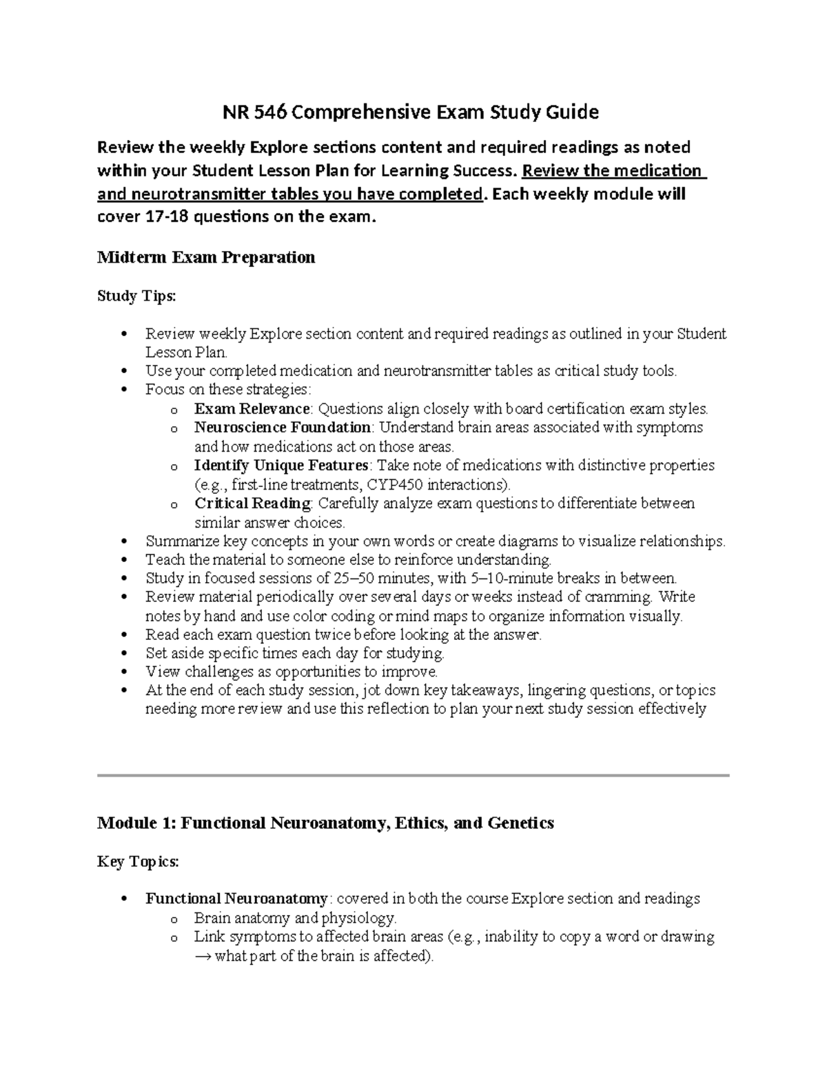 NR546 Comprehensive Final Exam Study Guide for 2025 - Studocu