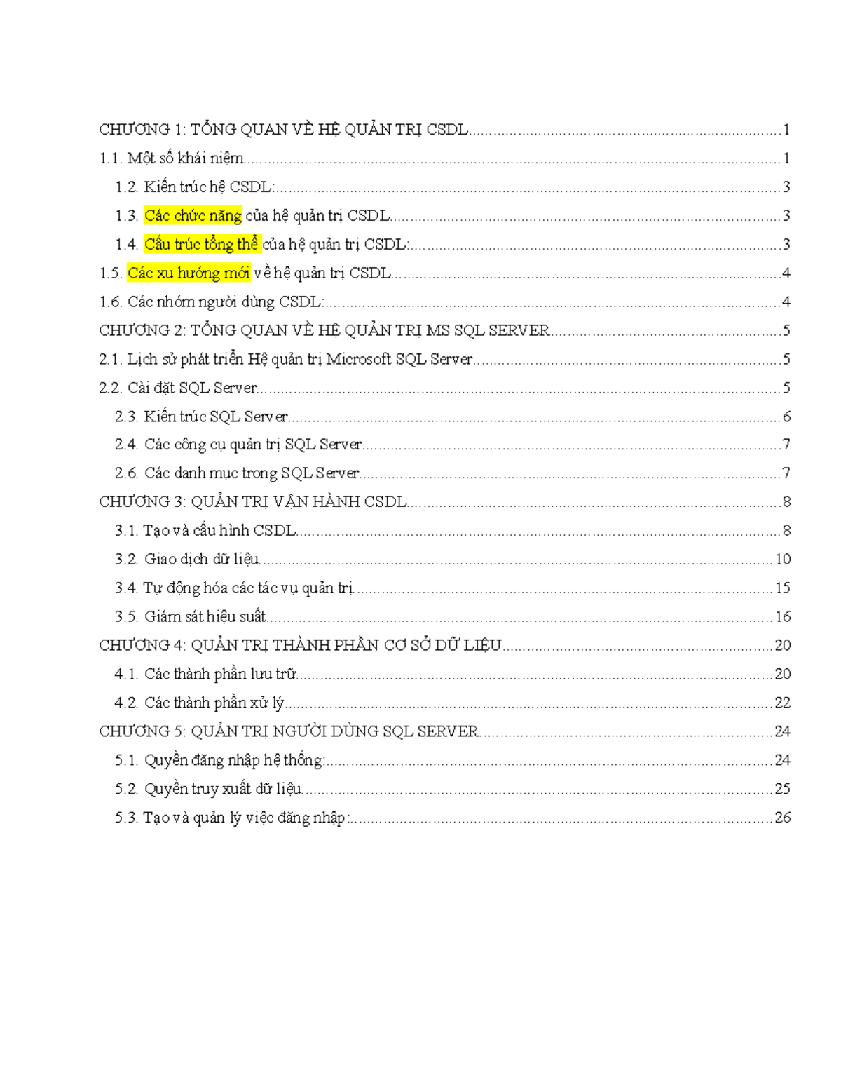 Giáo trình Hệ Quản Trị CSDL MS SQL SERVER - Tổng Quan và Kiến Thức Cơ ...