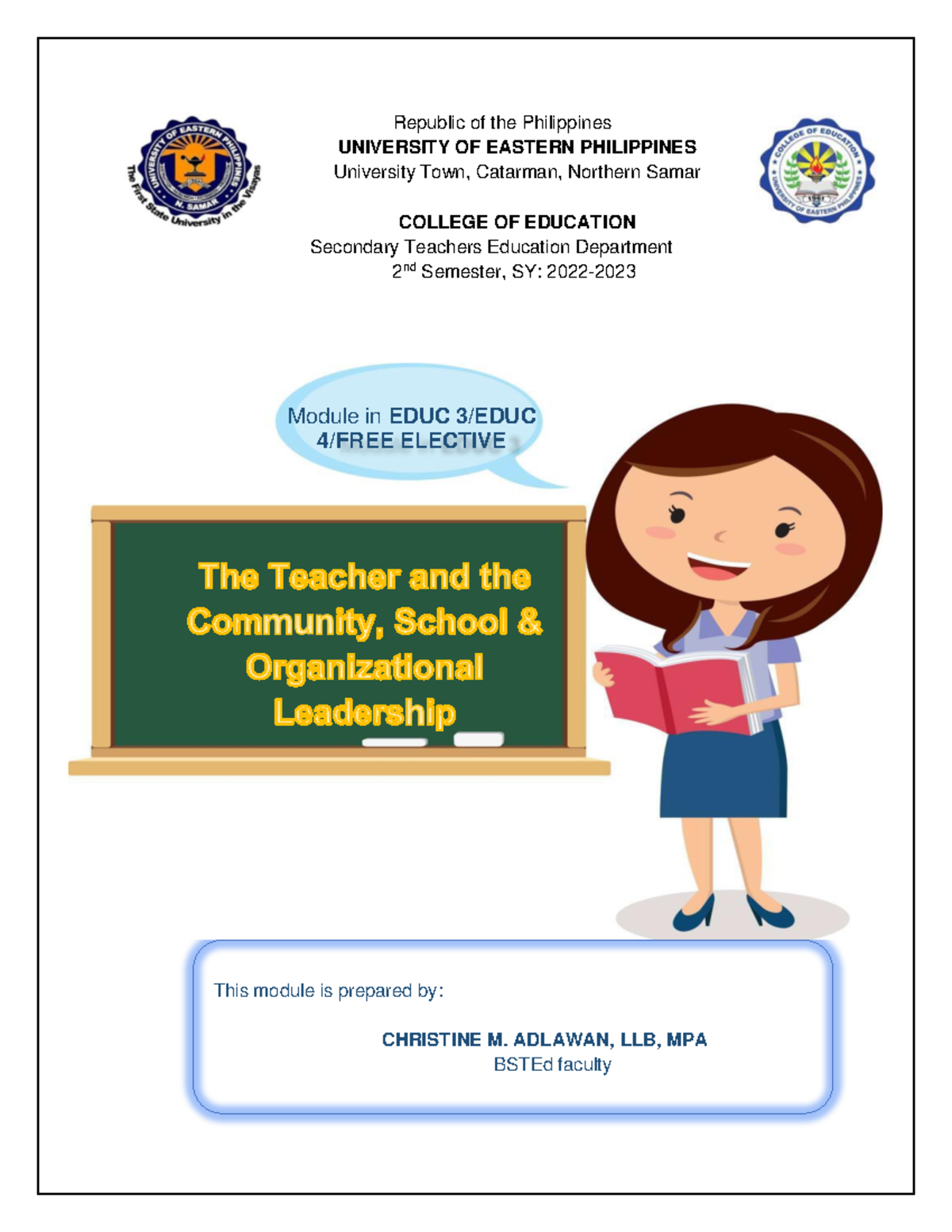 Module in Educ 3a: The School as an Organization Overview - Studocu