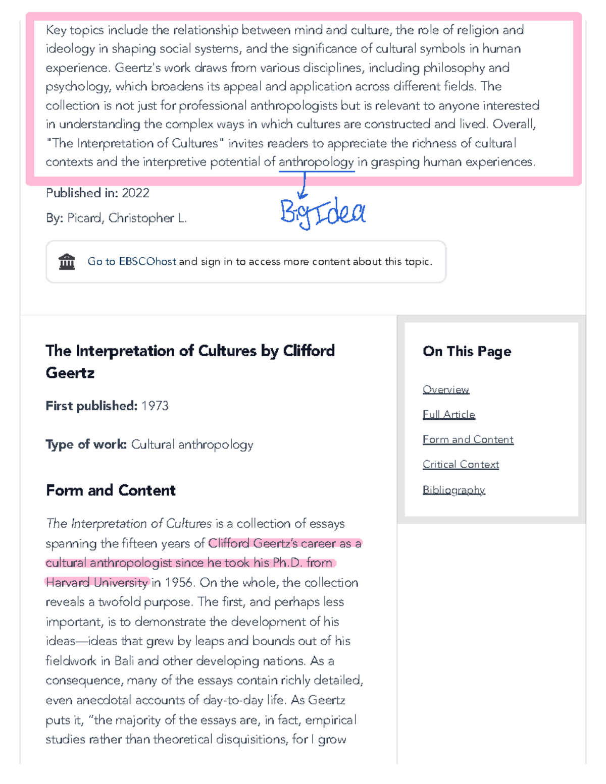 The Interpretation of Cultures: Key Insights from Clifford Geertz - Studocu